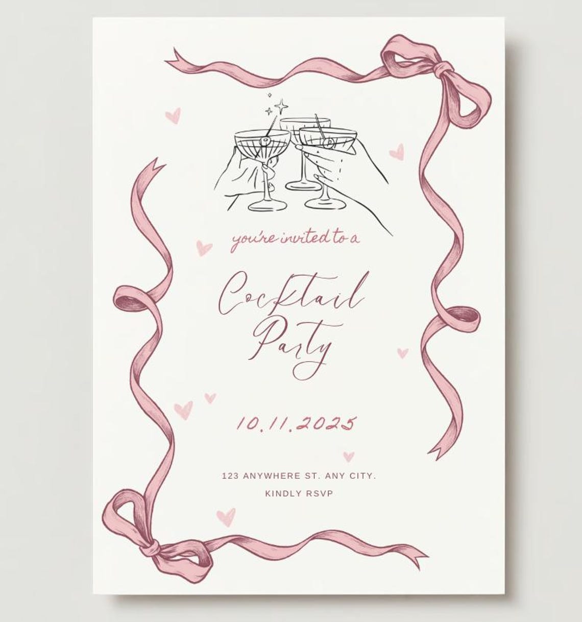 Editable Cocktail Party Invite - Etsy
