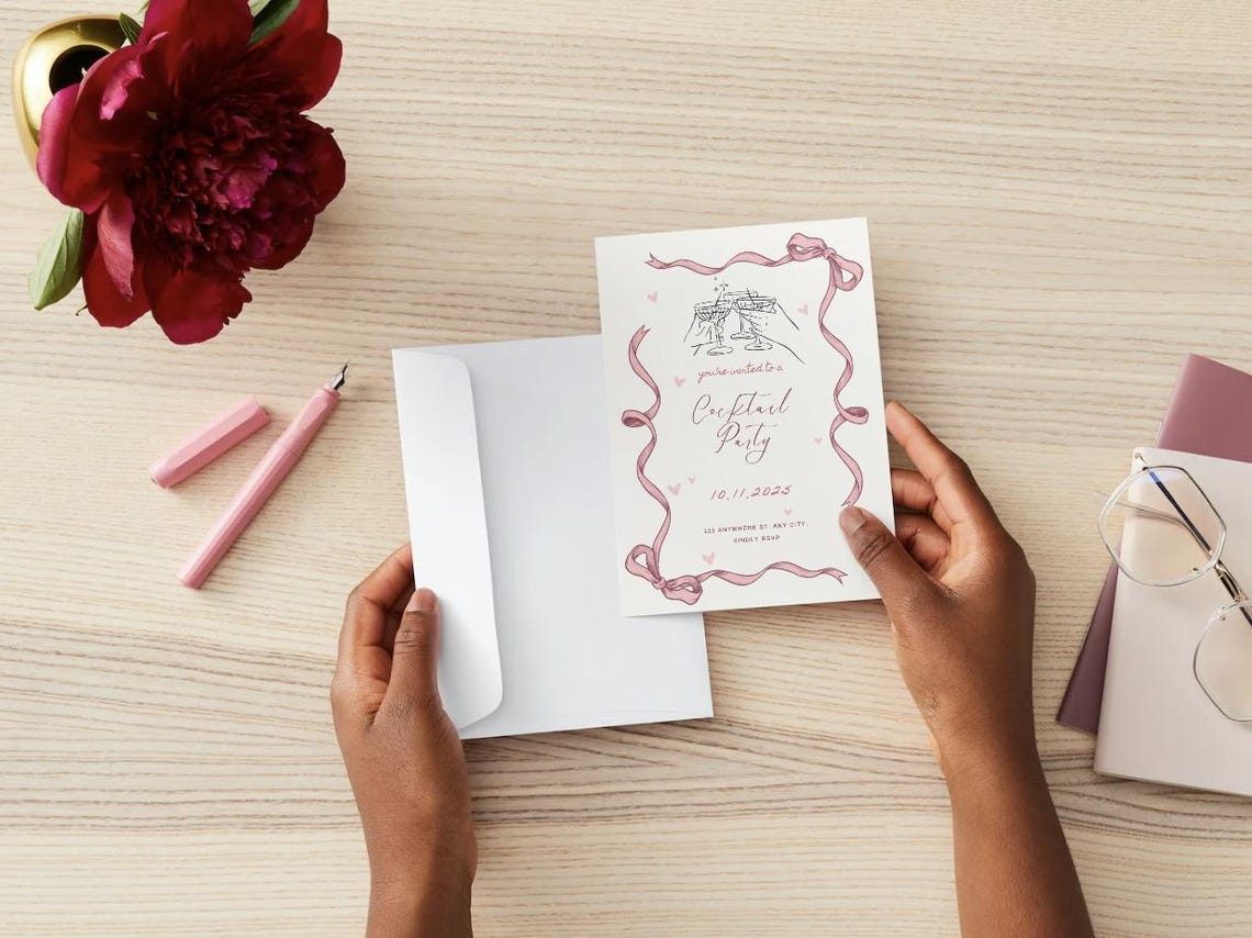 Editable Cocktail Party Invite - Etsy