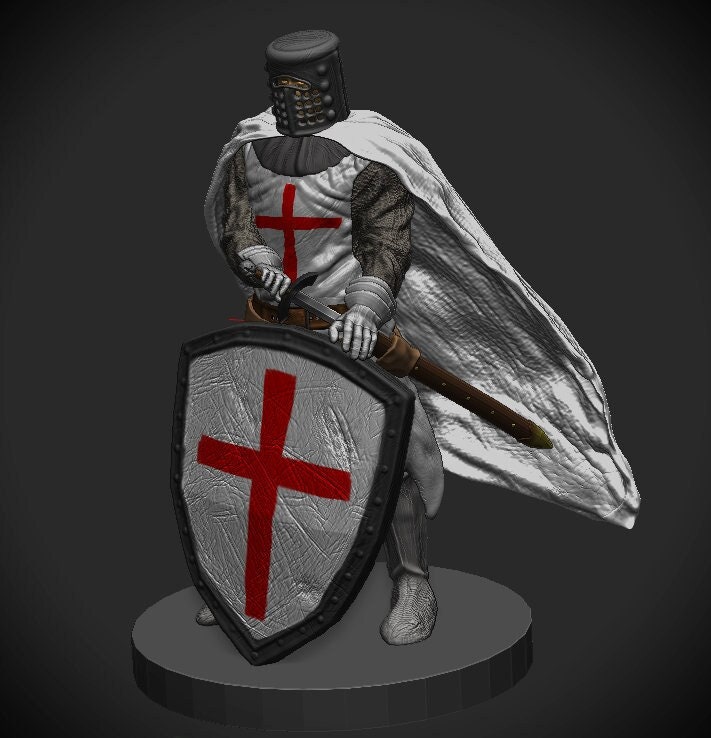 Medieval Knight Templar Figurine Files High Quality STL - Etsy