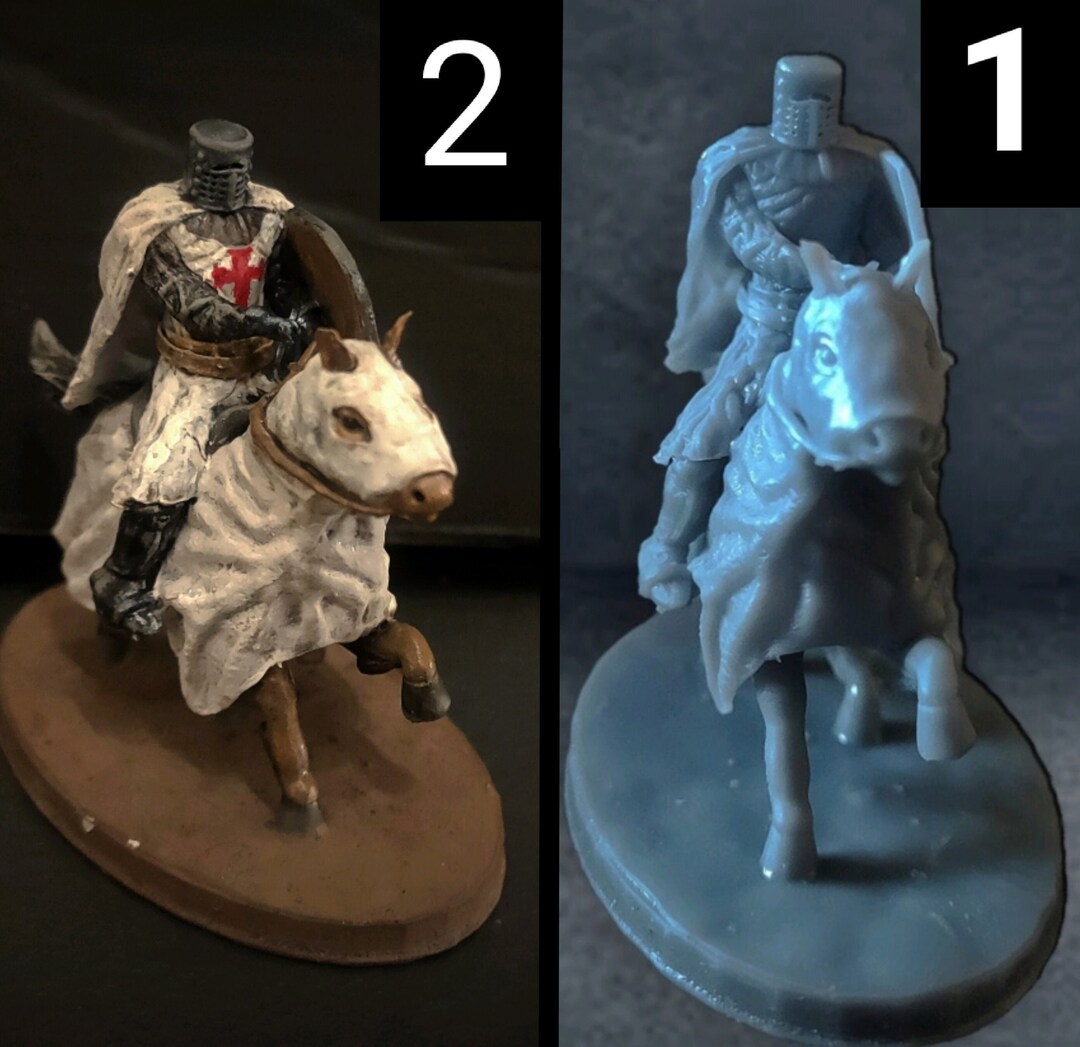 Knight Templar on Horseback Figurine/miniature Unpainted/hand Painted ...