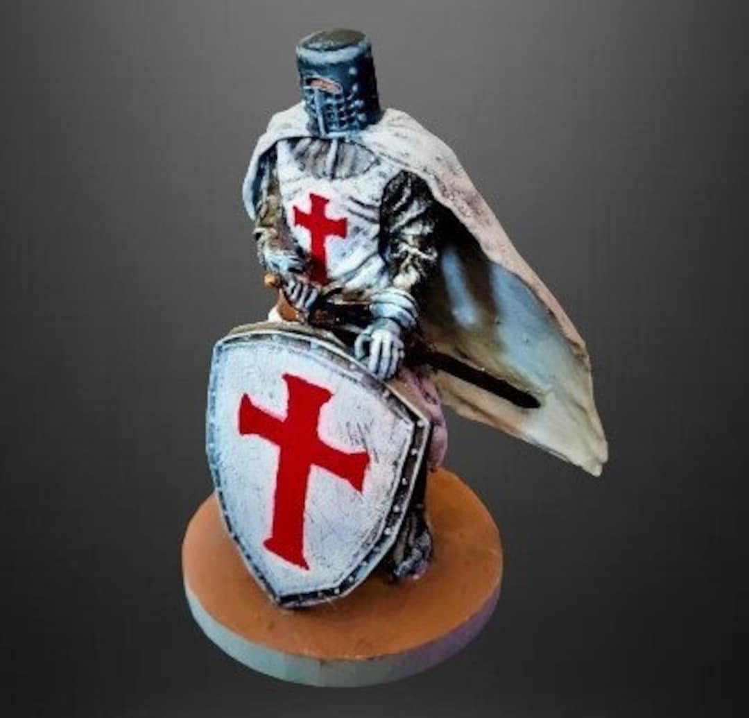 Unique Hand Painted Medieval Templar Knight Figurine - Etsy