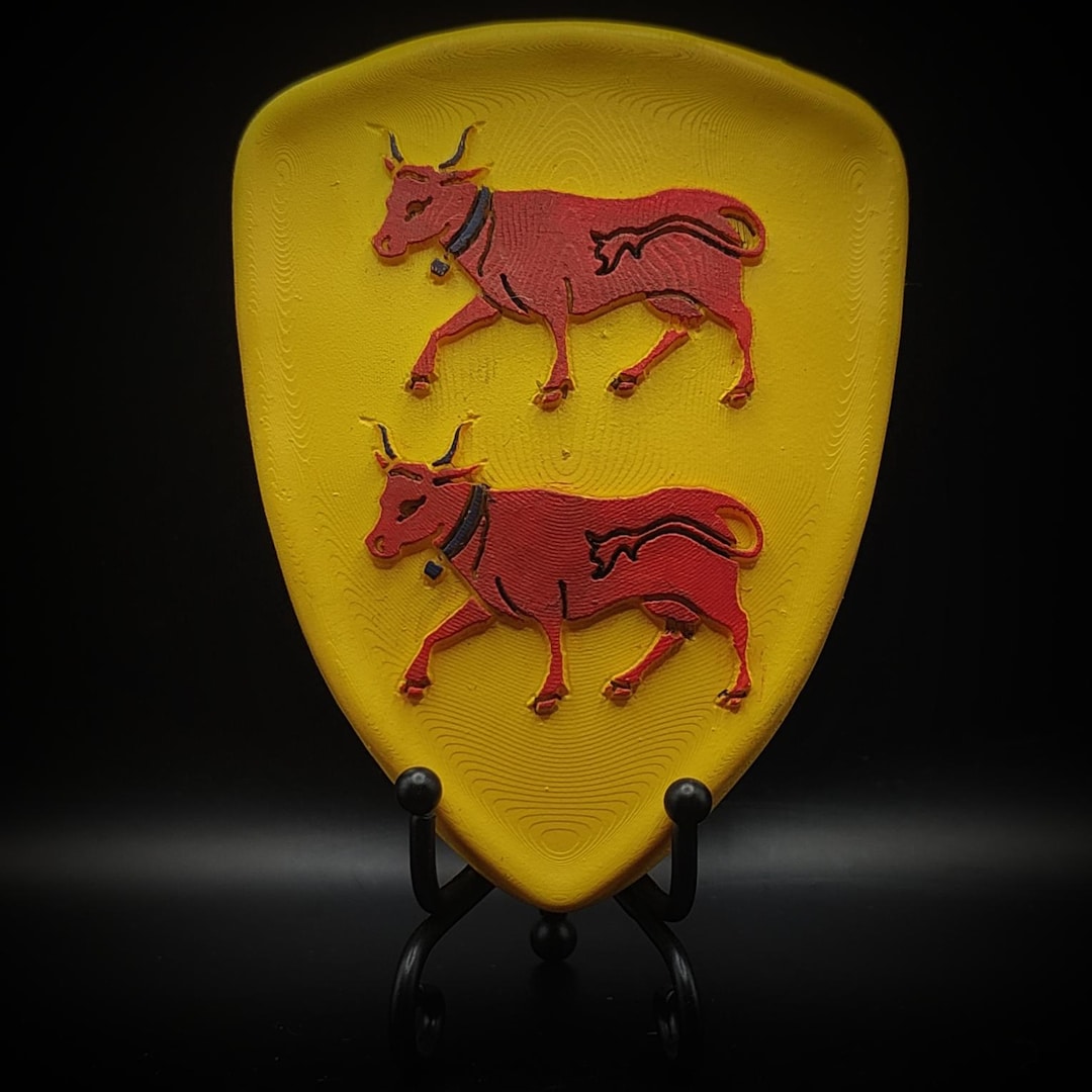 Coat of Arms of the Béarn Region - Red and Yellow - 10 Cm - Office/wall ...