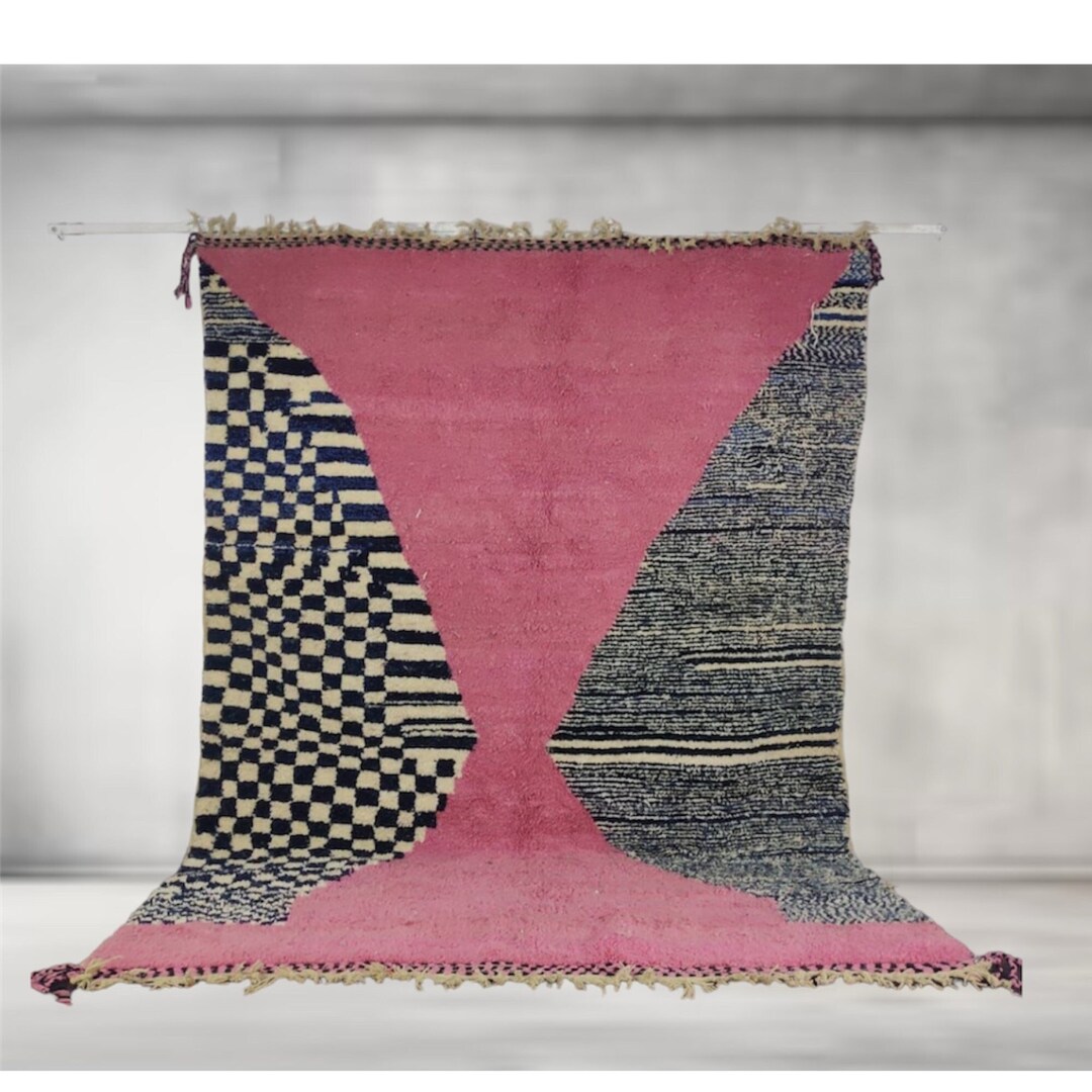 Handwoven Boho Berber Geometric Abstract Wool Rug Custom - Etsy