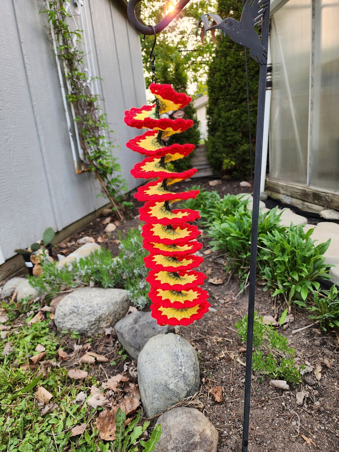 Flame Daisy Hand Crocheted Wind Spinner - Etsy