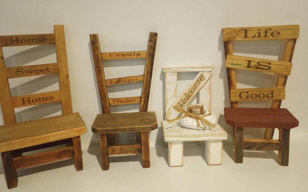 Miniature Wooden Chair Display: Farmhouse Decor, Doll Chair - Etsy
