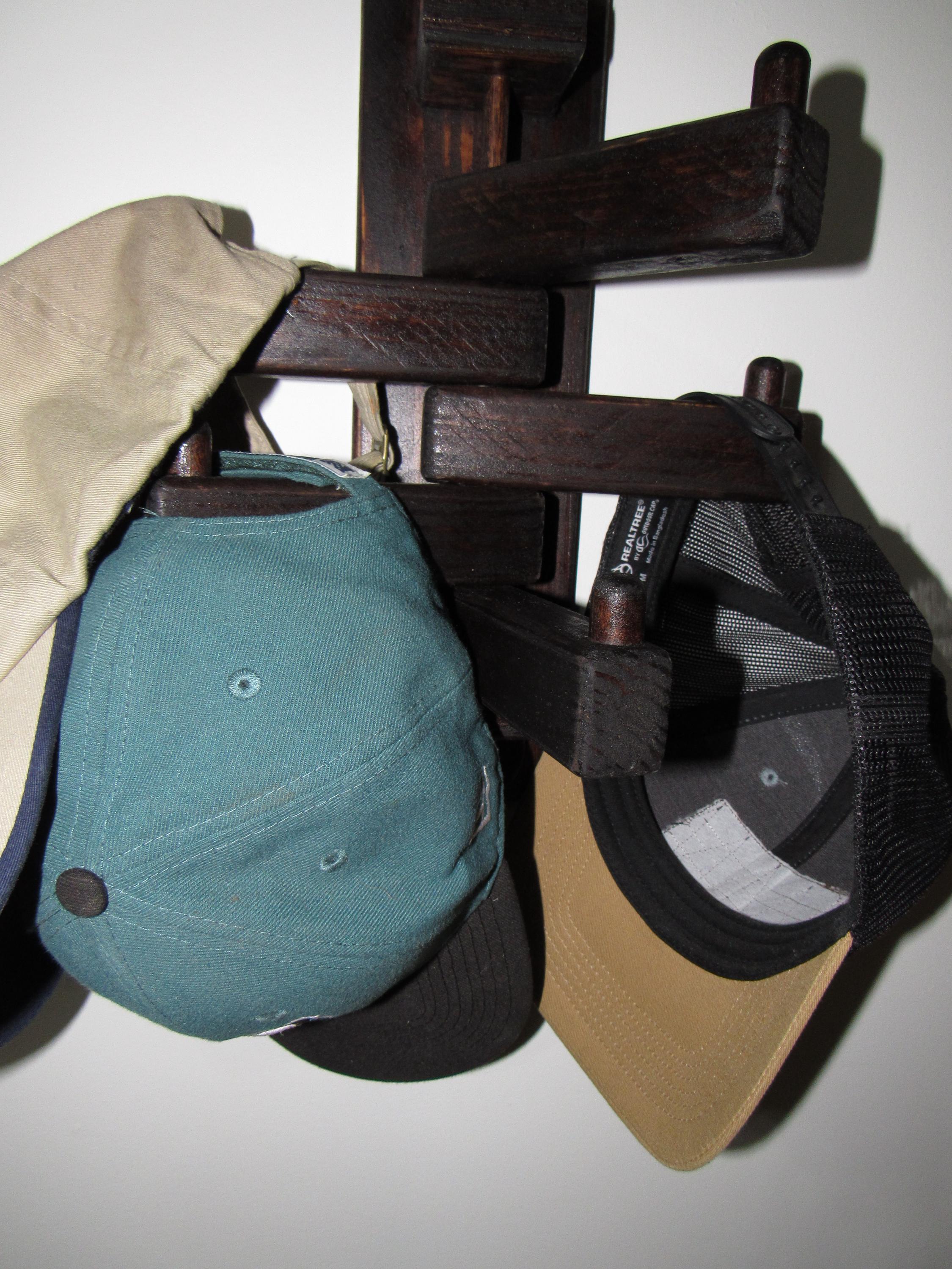Mahogany 5 Hook Wall Mounted Hat Rack: Baseball Cap Organizer - Etsy