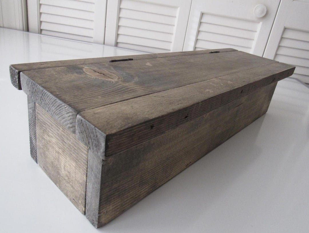 Unique Hand-crafted Rustic Wood Box Centerpiece With Storage Space for ...