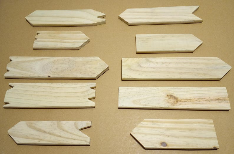 5 Small Unfinished Directional Wood Arrow Sign Set, DIY Decor, Events ...