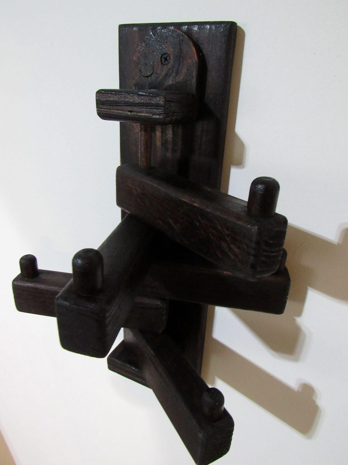 Mahogany 5 Hook Wall Mounted Hat Rack: Baseball Cap Organizer - Etsy
