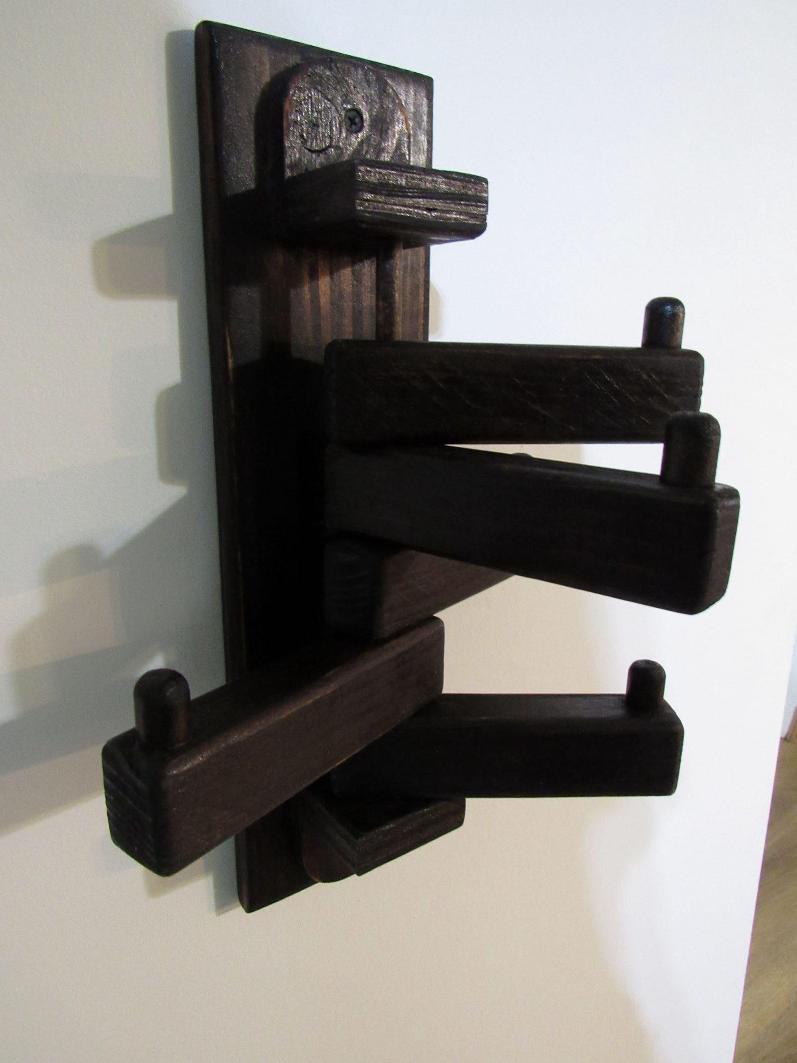 Mahogany 5 Hook Wall Mounted Hat Rack: Baseball Cap Organizer - Etsy
