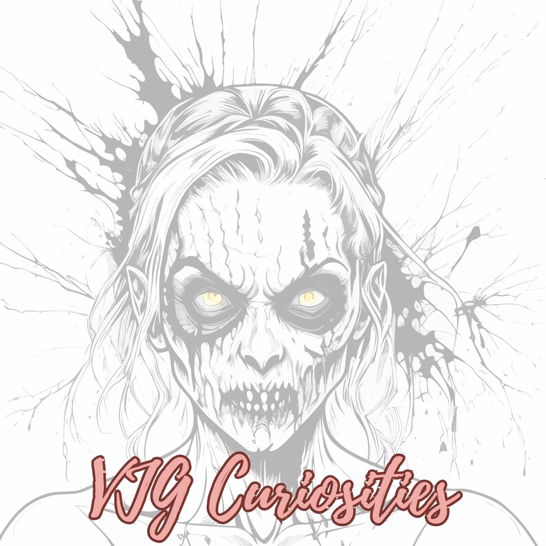Creepy and Chic: 10 Female Zombie JPG and SVG Digital Files for Your ...