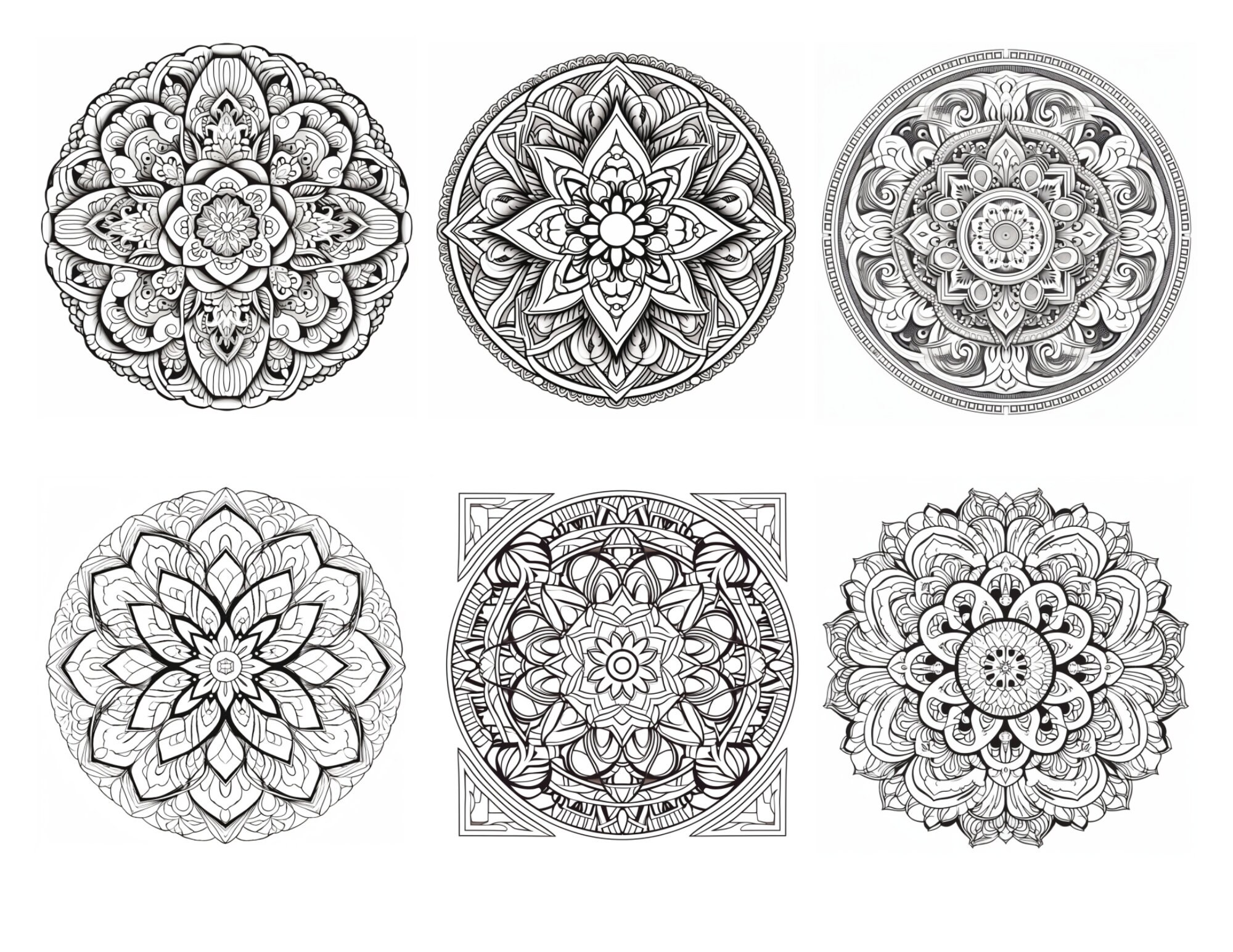 20 Intricate Mandalas and Geometric Patterns Coloring Page Book, Adults ...