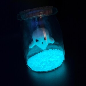 Handmade Ghost in a Jar With Glow in the Dark Stones. Halloween Decor ...