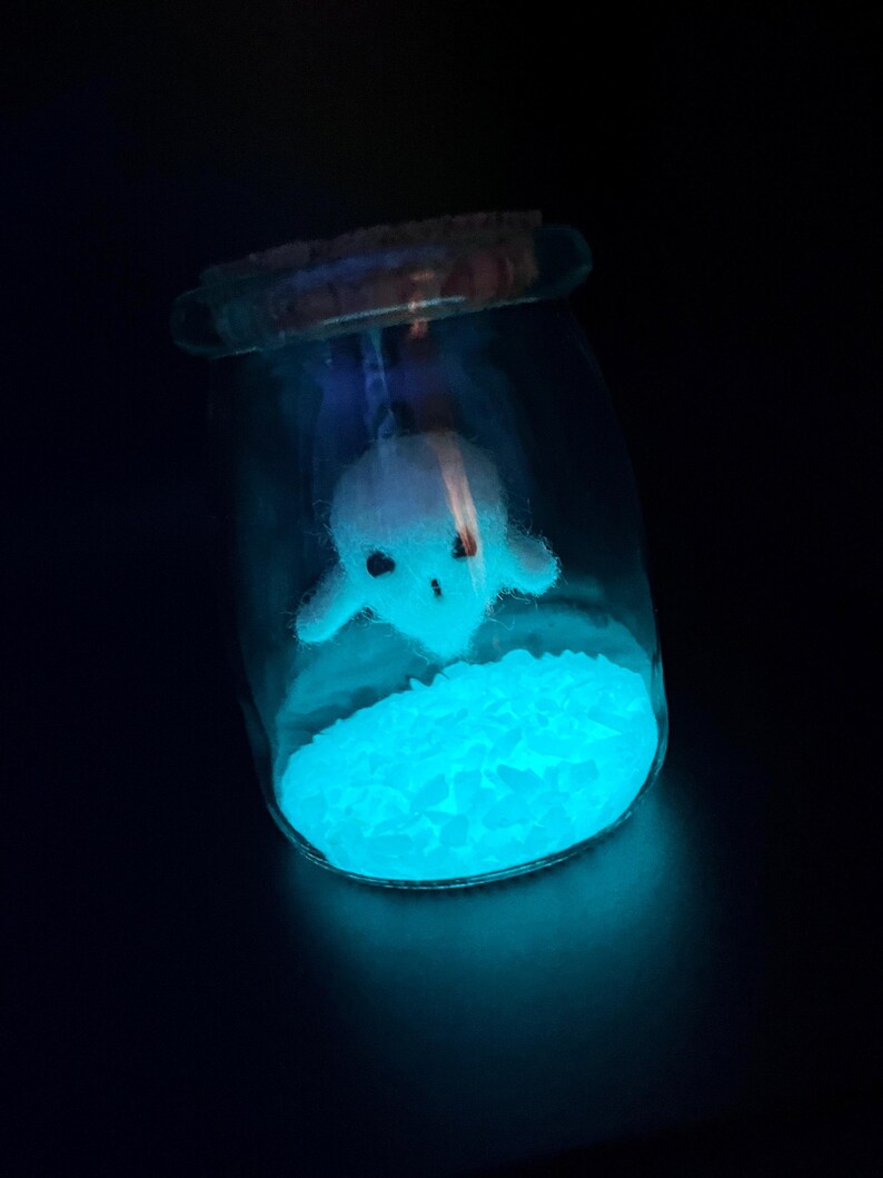 Handmade Ghost in a Jar With Glow in the Dark Stones. Halloween Decor ...