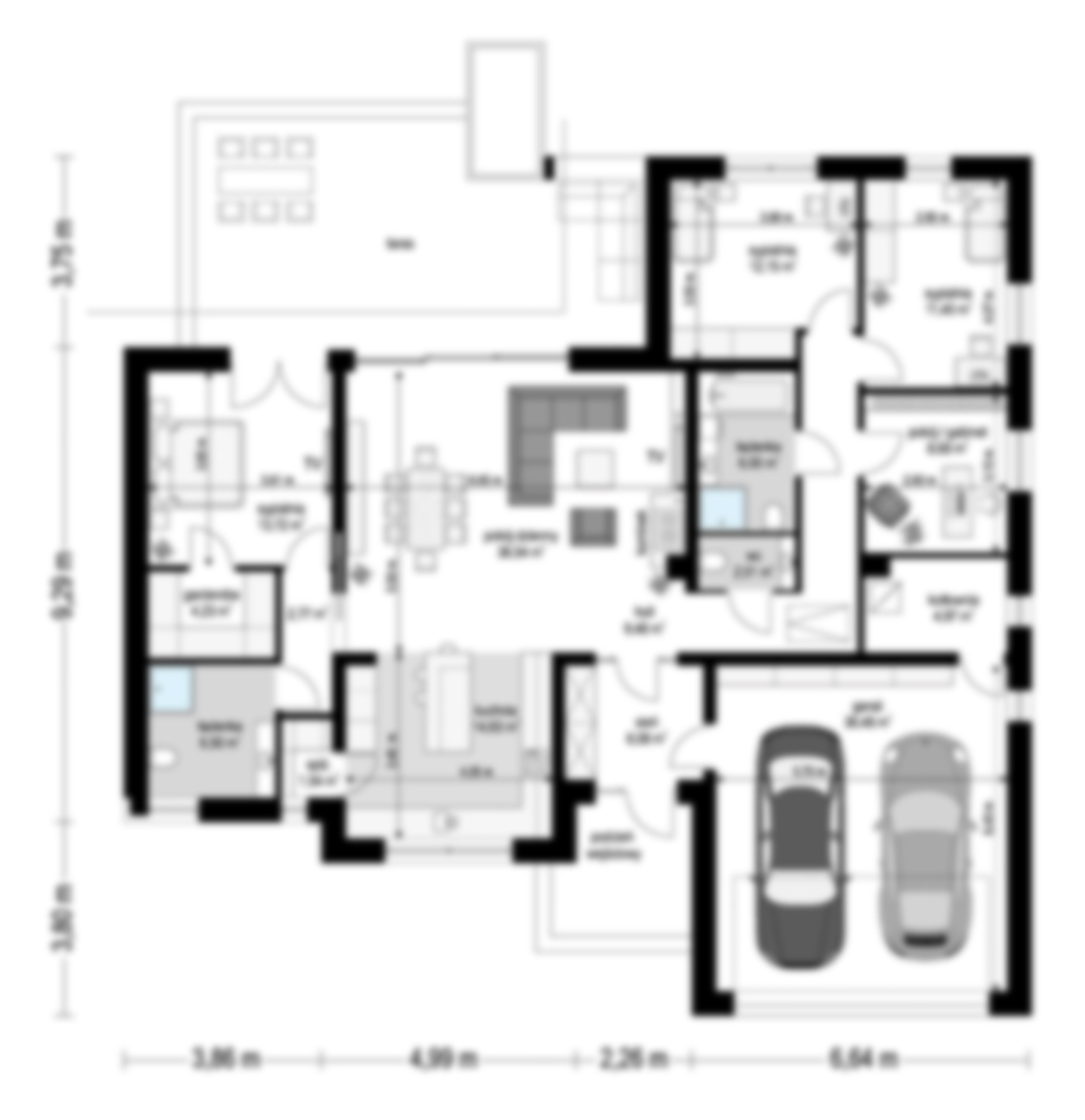 Full Detailed Modern Family House Plan 18m X 17m- Modern Floor Plans, 4 ...