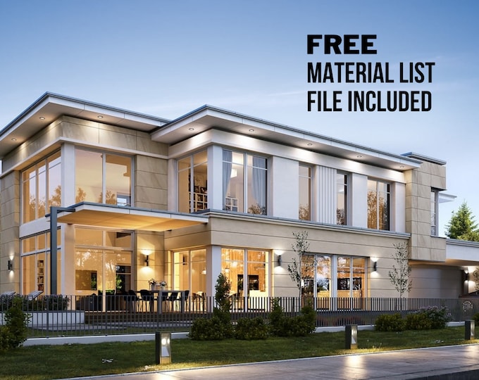 Full Detailed Modern House Plan 18m X 24m- Modern Floor Plans, 6 ...