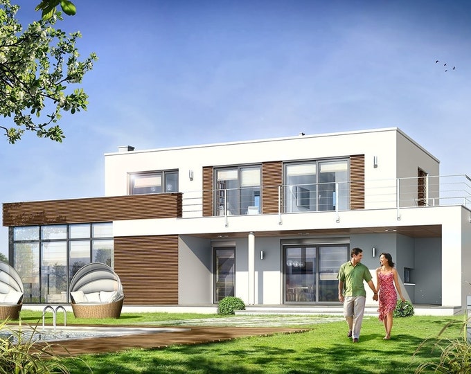 Full Detailed Modern House Plan 18m X 24m- Modern Floor Plans, 6 ...