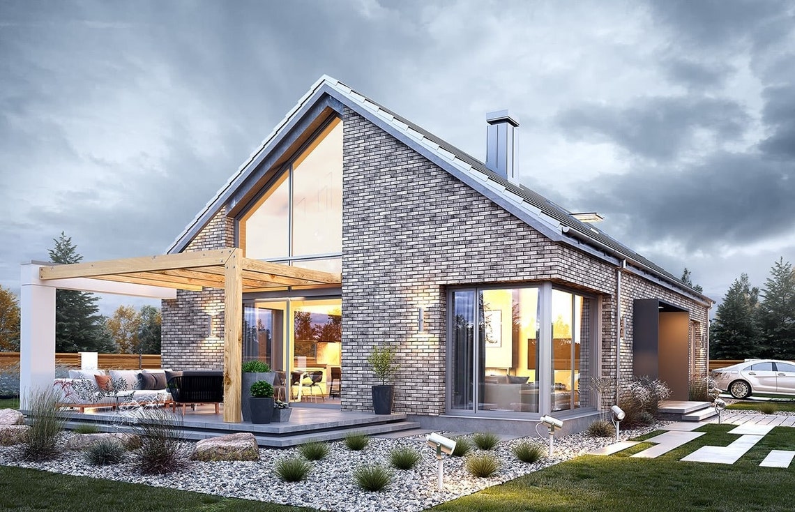 Stone House Plan 11m X 19m Modern Floor Plans, 3 Bedroom 158 M2, W ...