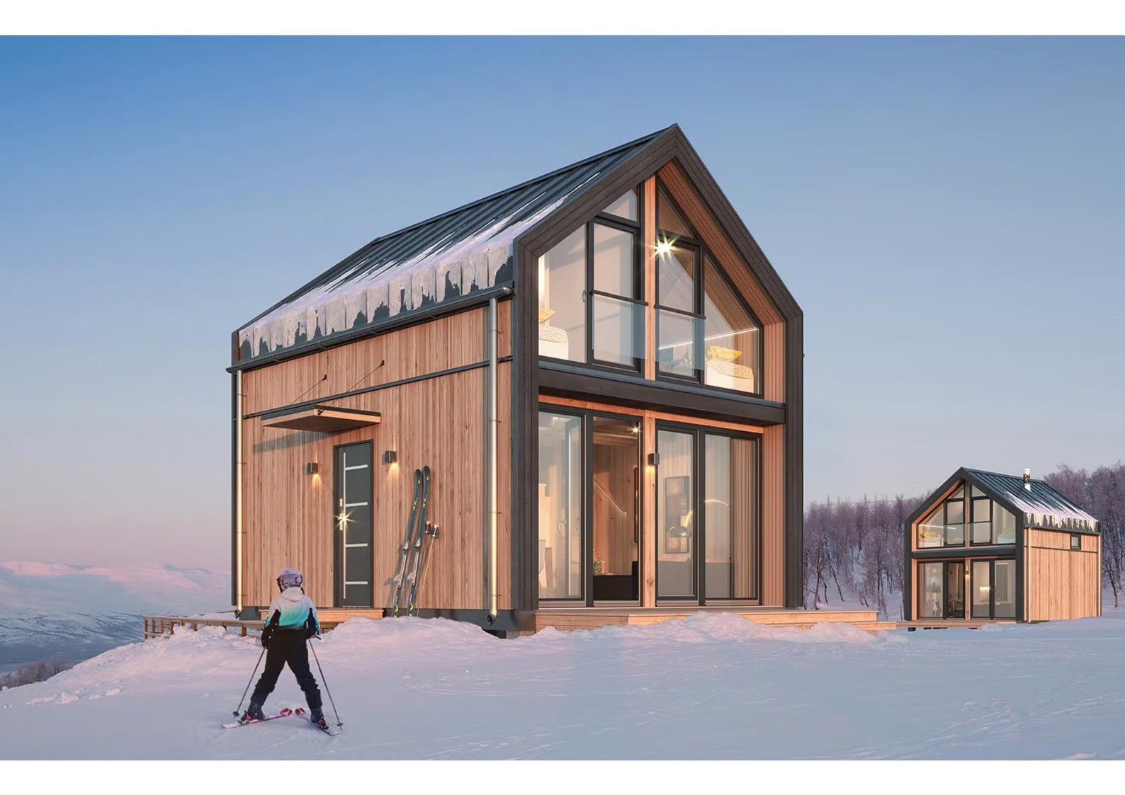Tiny Gable House Plan 4,6m X 6,6m- Modern Floor Plans, 3 Bedroom 50 M2 ...