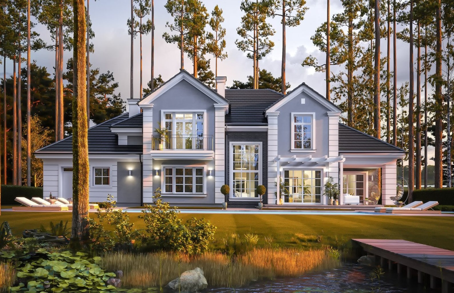 Big House Plan 24m X 14m Modern Floor Plans, 5 Bedroom 346 M2, W/ Loft ...