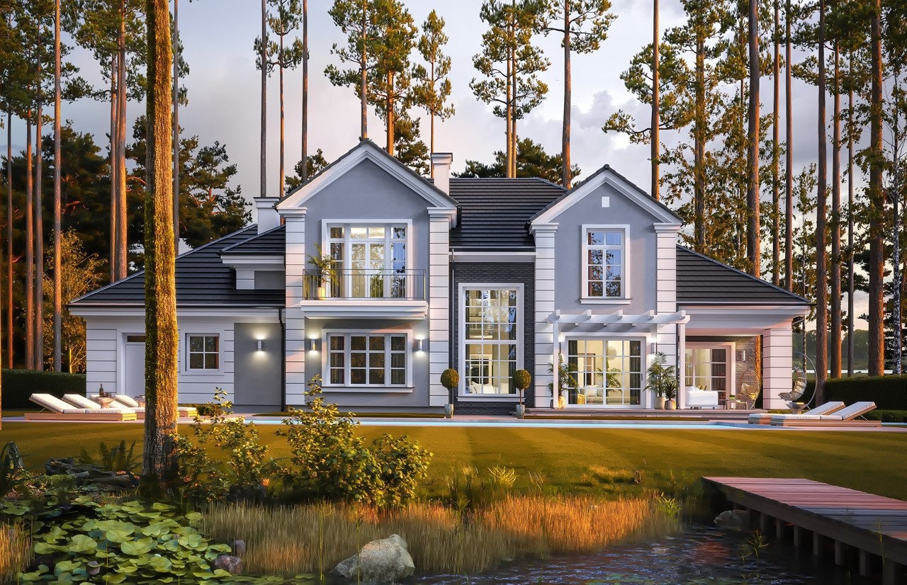 Big House Plan 24m X 14m- Modern Floor Plans, 5 Bedroom 346 M2, W/ Loft ...