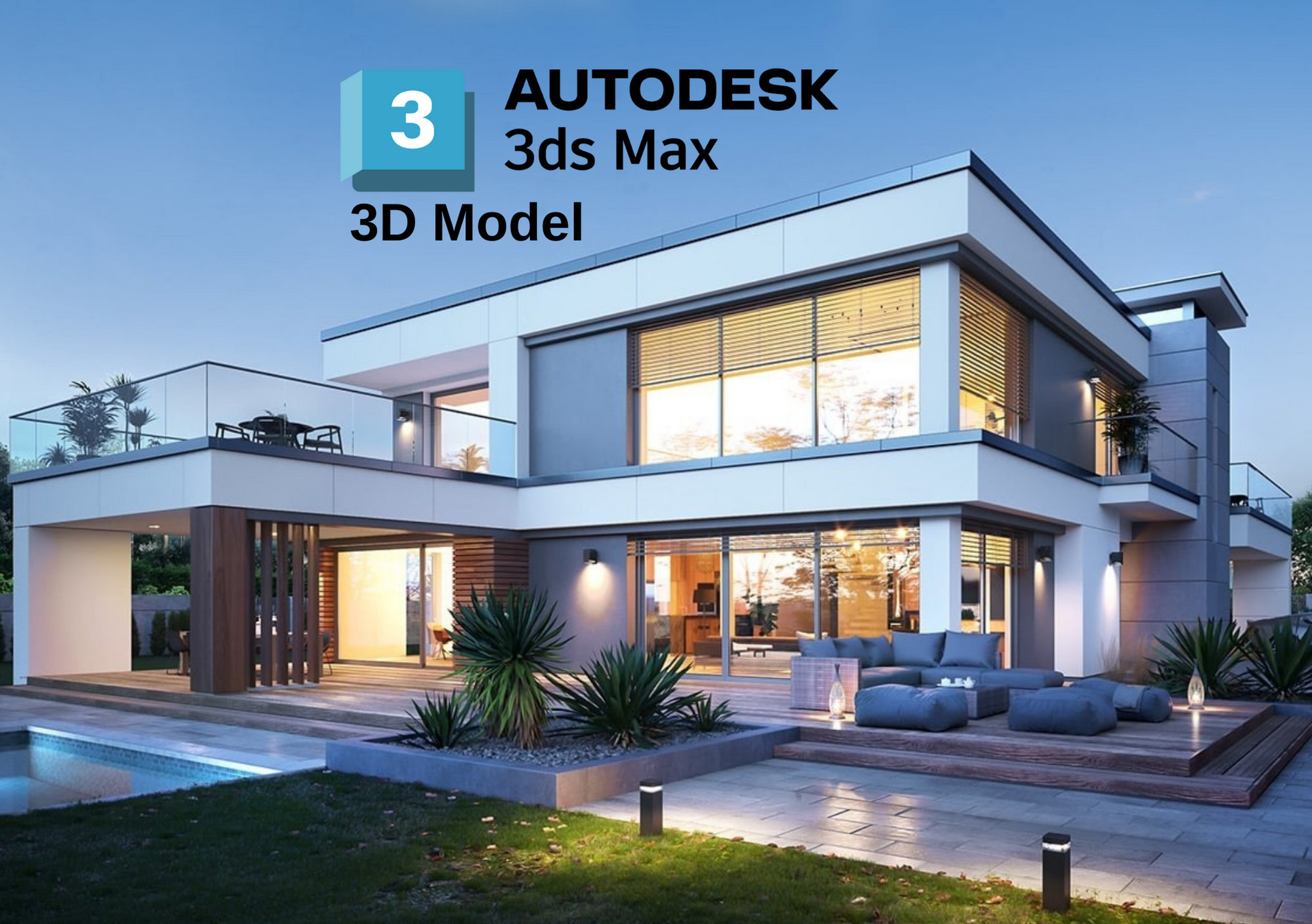 3D Model of the Modern House Plan 15m X 23m- Modern Floor Plans, 4 ...