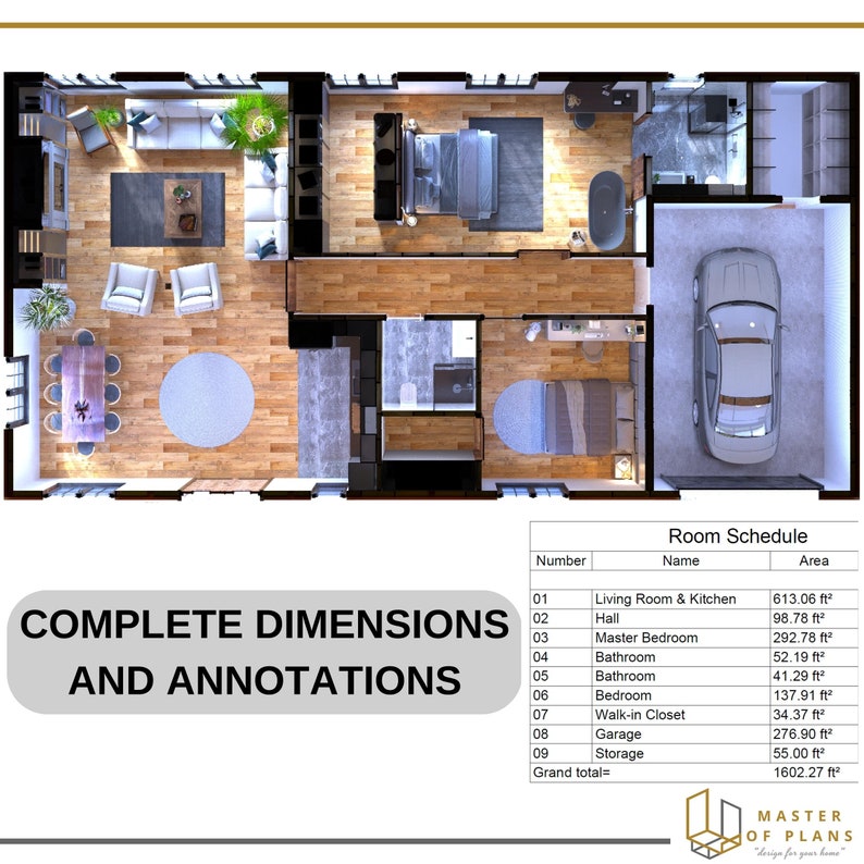 Modern Barndominium Plan 30'x60' / 10m X 20m- Modern Floor Plans, 2 ...