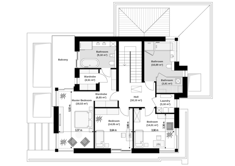 Contemporary House Plan 16m X 18m- Modern Floor Plans, 3 Bedroom 231 M2 ...