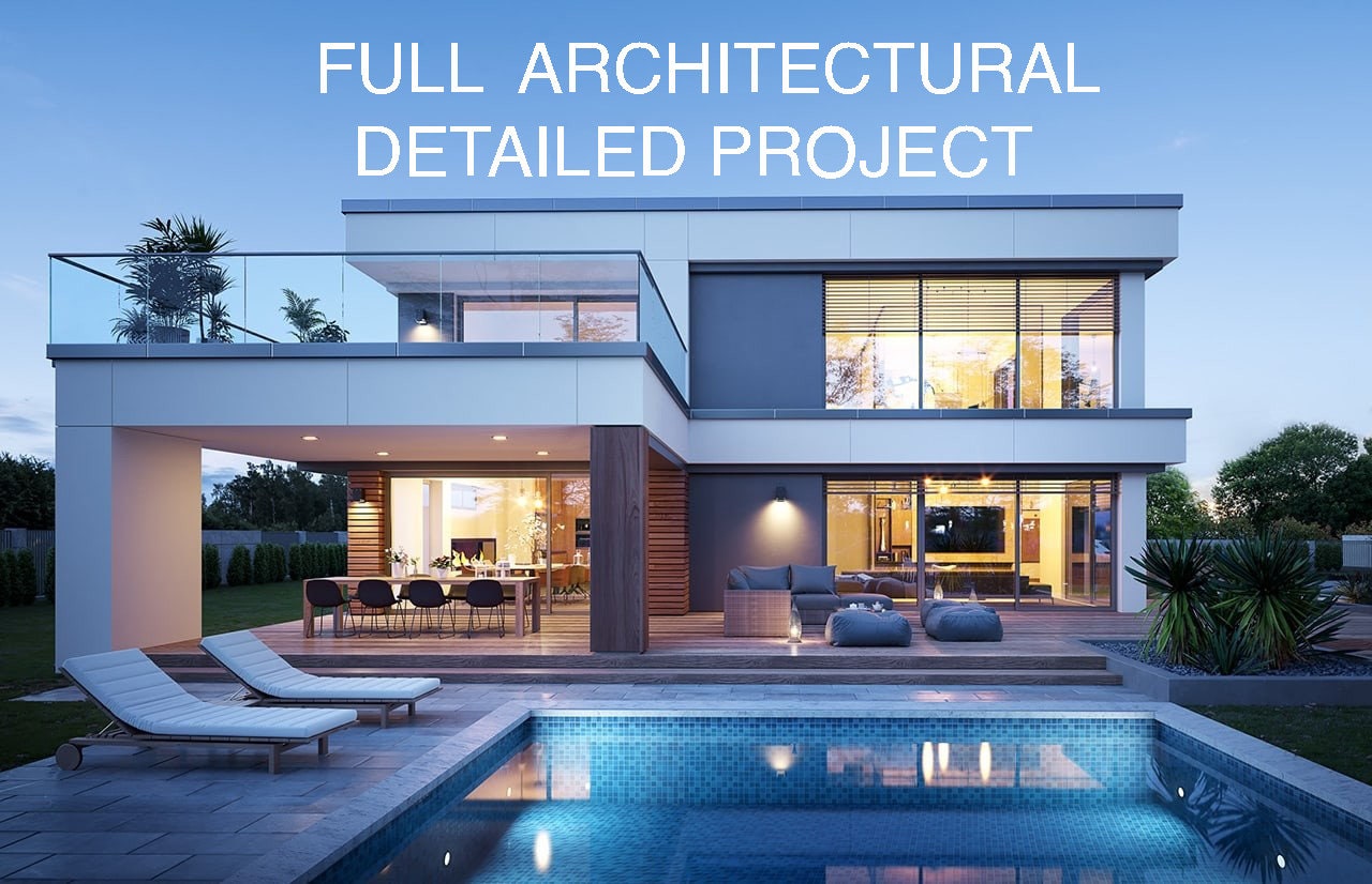 Full Detailed Modern House Plan 15m X 23m- Modern Floor Plans, 4 ...