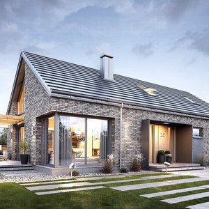 Stone House Plan 11m X 19m- Modern Floor Plans, 3 Bedroom 158 M2, W/ Stone House, Bedroom ...