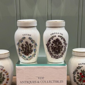 Set of 6 Franklin Mint Herb Jars Jars for Herbs Gloria Concepts Fine ...