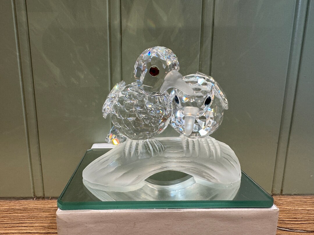 Swarovski Crystal Figurine - Turtle Doves - 3rd Year Piece Ever 1989 ...