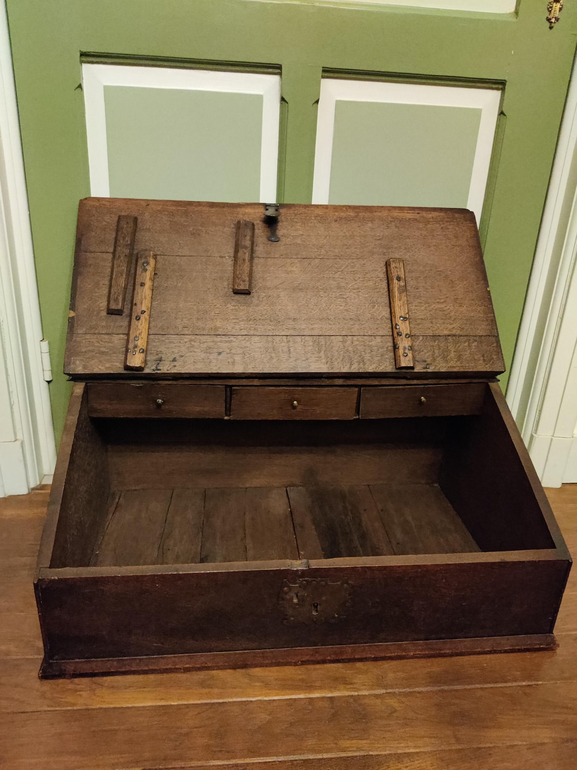 Very Early (17th Century) Oak Wooden Writing Chest or Bible Chest ...