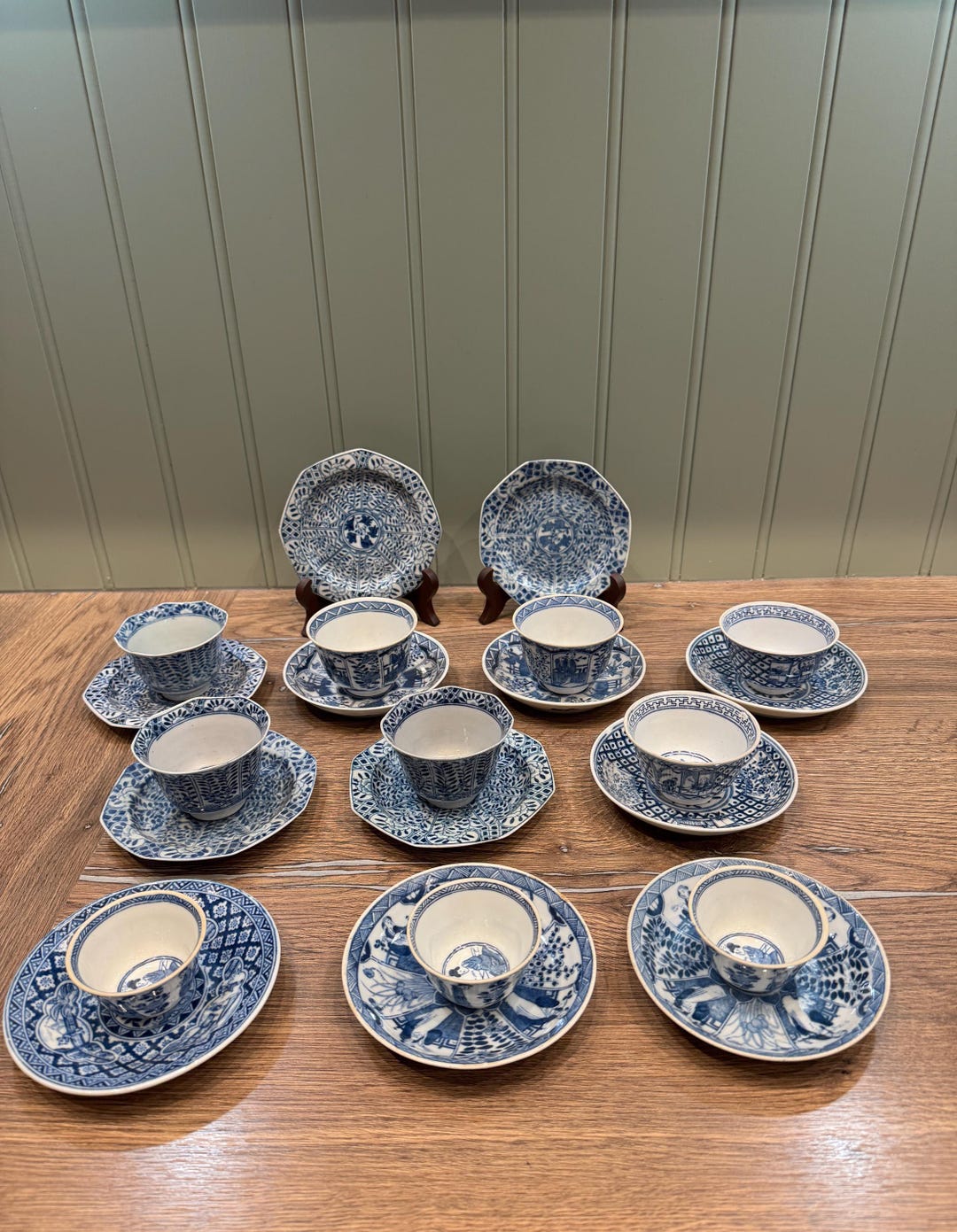22-piece Set of Chinese-style Tea Cups and Saucers - Mostly Made by ...