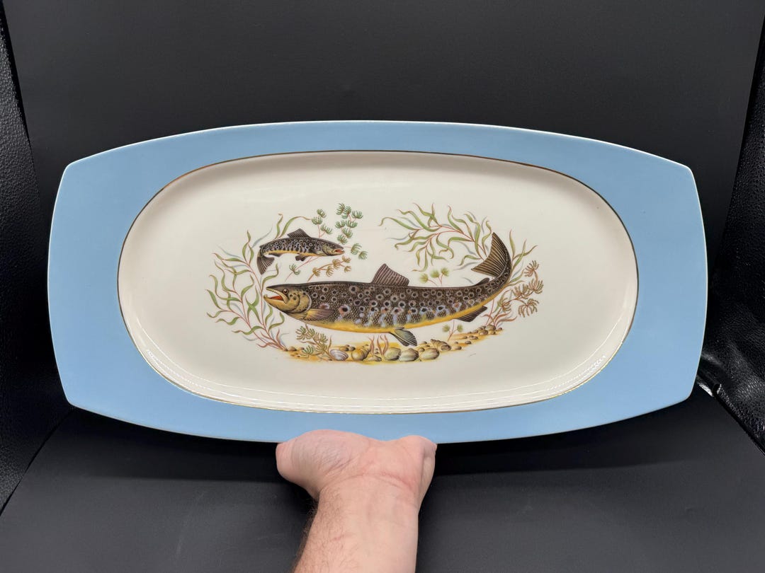 Large Vintage Figgjo Flint Norway Fish Serving Platter – 50cm - Hand ...