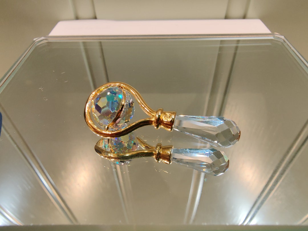 Swarovski Memories Baby's Rattle - Past Times - Crystal Figurine - Gold ...