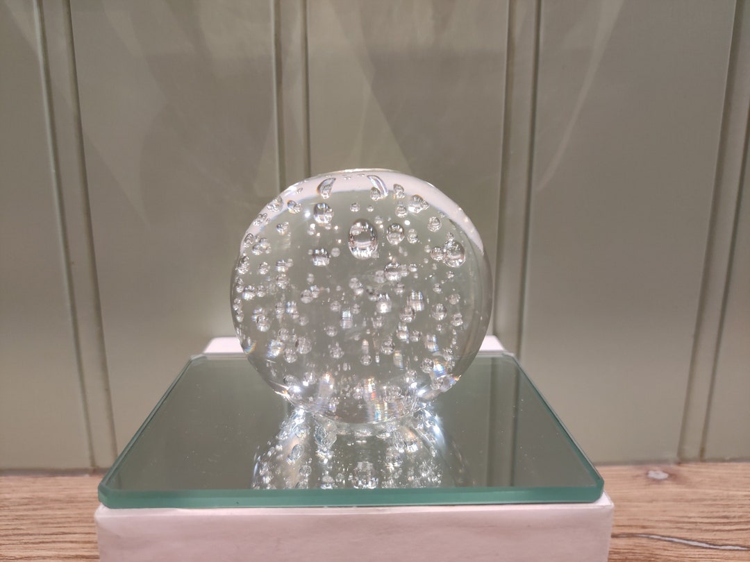 Unmarked Clear Paperweight With Bubbles in Many Sizes - Vintage Glass ...