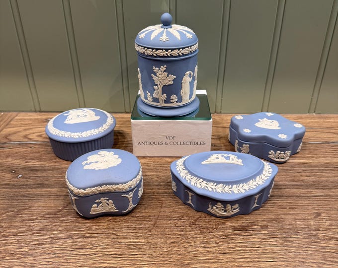 Wedgwood Jasperware Taller Trincket Boxes - Sold per Piece - Vintage ...