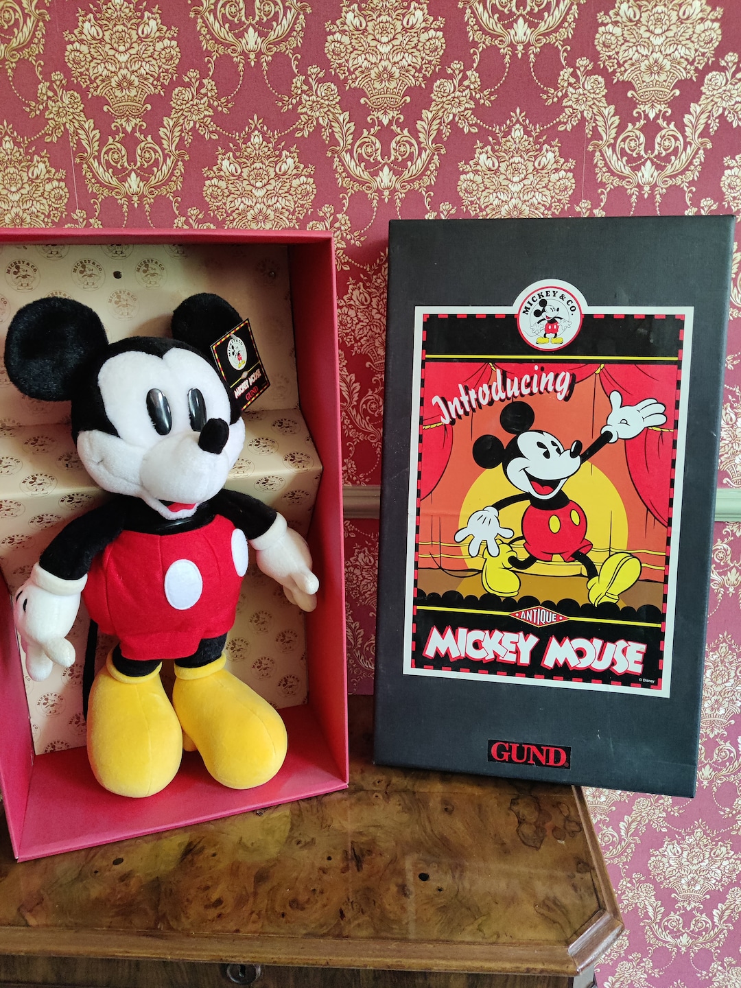 Zeldzame Gund Mickey Mouse Pluche Pop in Originele Doos Met Originele ...