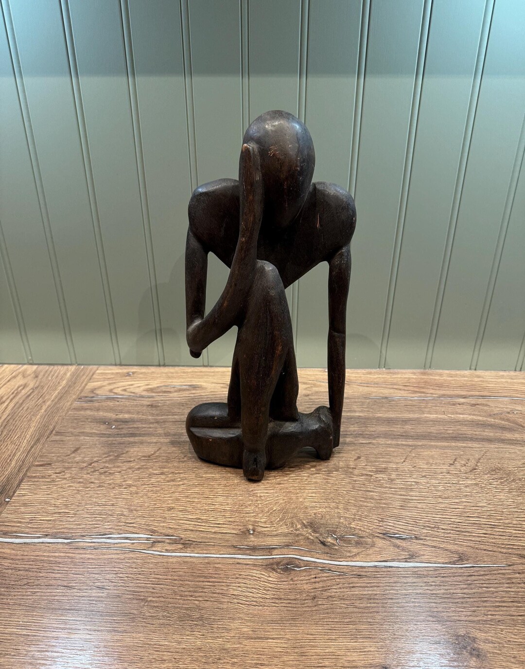 Hand-carved Wooden "thinking Man" Figure or Contemplative Figure ...