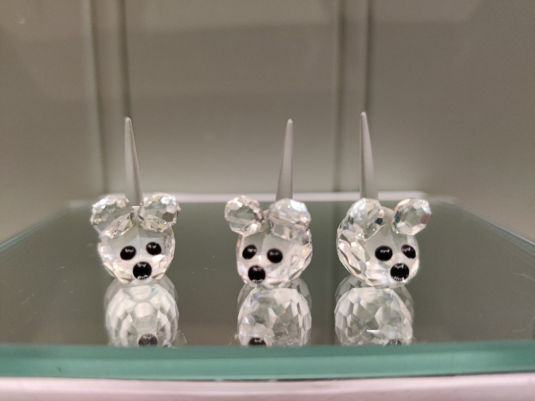 Swarovski Crystal Figurines - Swarovski 3 Field Mice - Crystal Animal ...