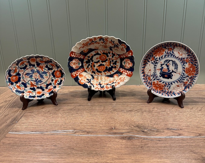 19th Century Imari Plates - Dishes- 3 Variations - Handpainted ...