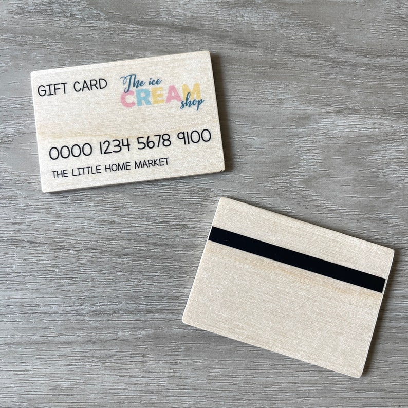 Pretend Play Credit Cards Ice Cream Shop Gift Cards Play Money Debit ...