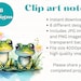 Cute FROGS ON LILYPADS Clipart Set, 8 Clip Art Images, Transparent Png ...