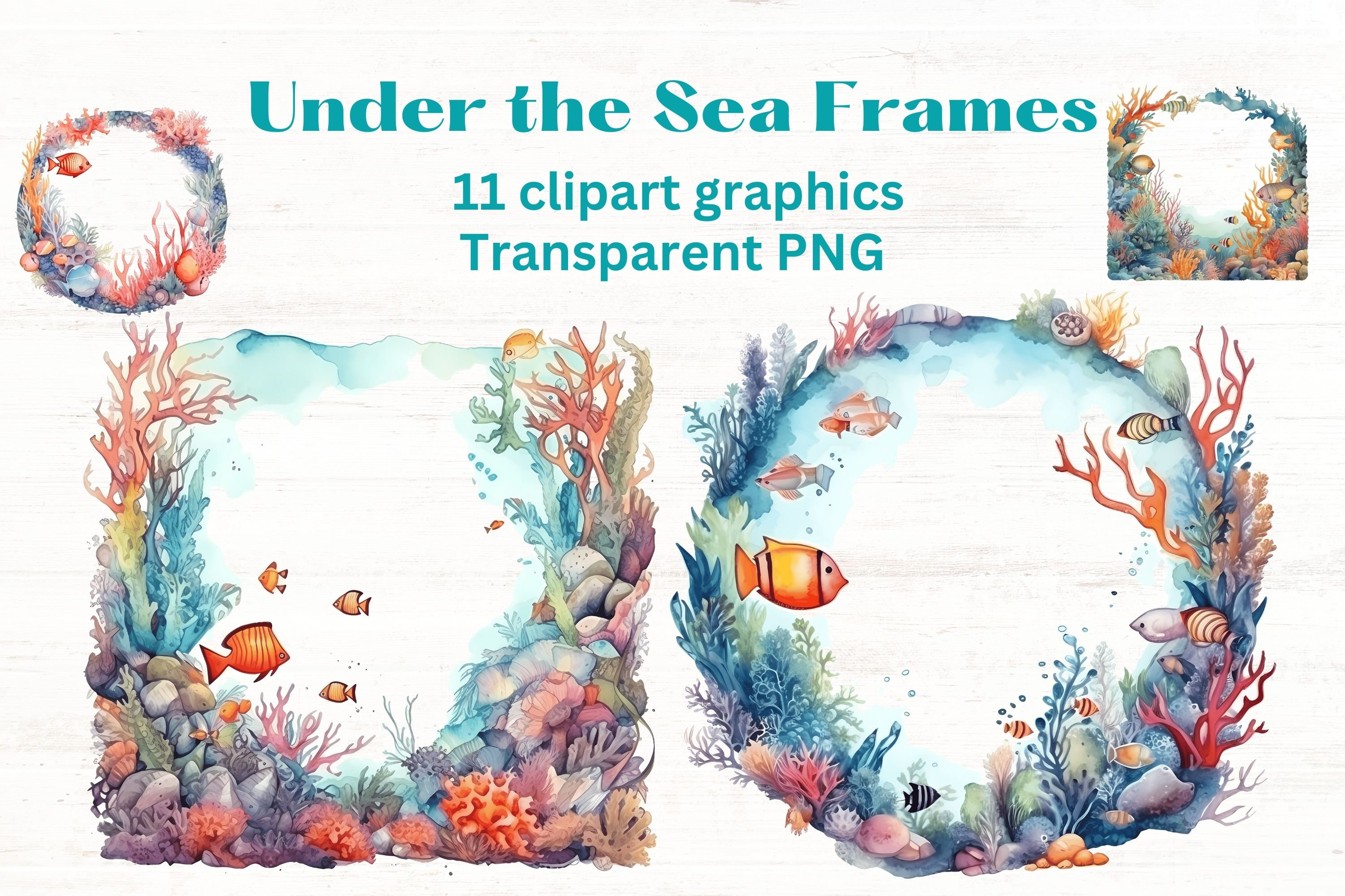 Under the Sea Ocean Frames Clipart, 11 Clip Art Images, Transparent Png ...