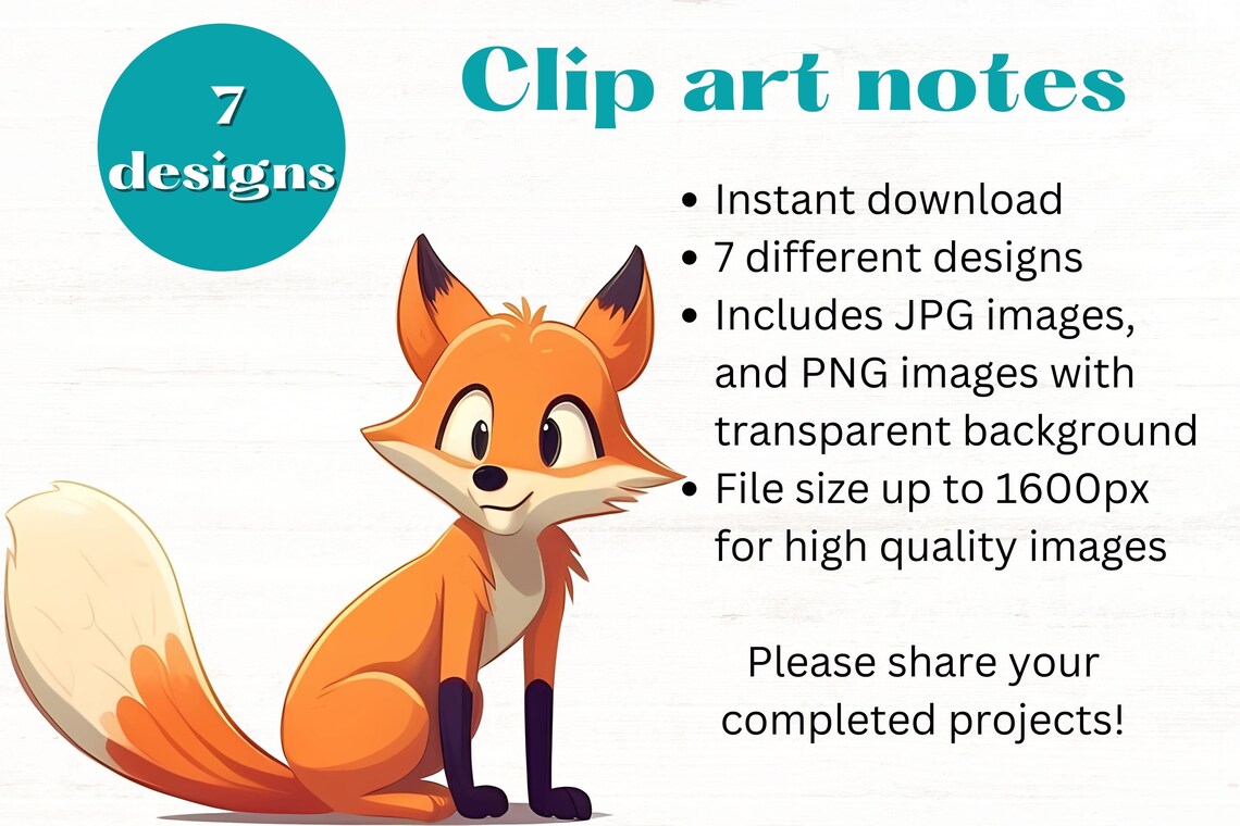 Goofy-looking FOXES Clipart Illustrations, 7 Watercolor Clip Art Images ...