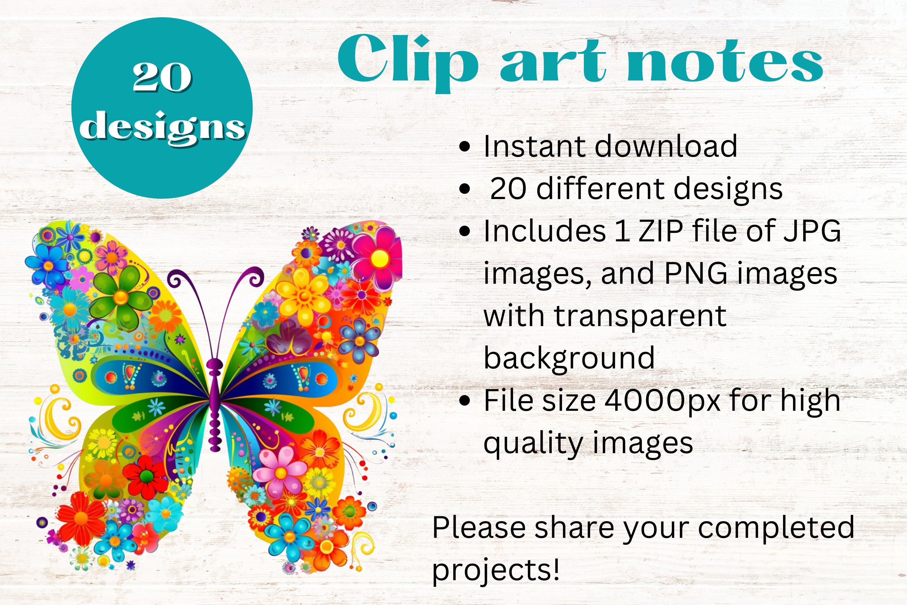 Rainbow Butterflies and Flowers Clipart, Transparent Background Png ...