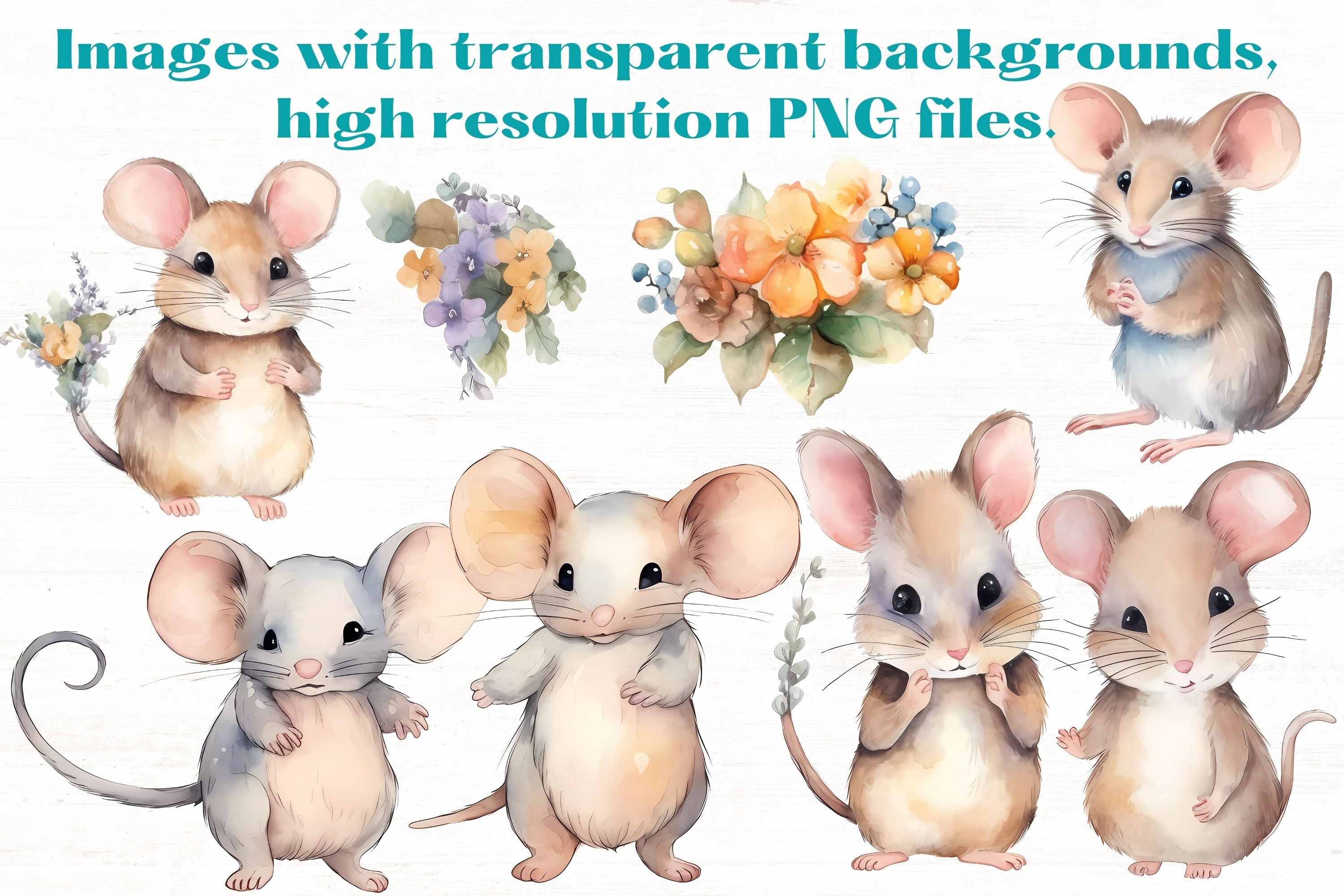 Cute MICE Clipart Set, 19 Clip Art Images, Transparent Png Files ...