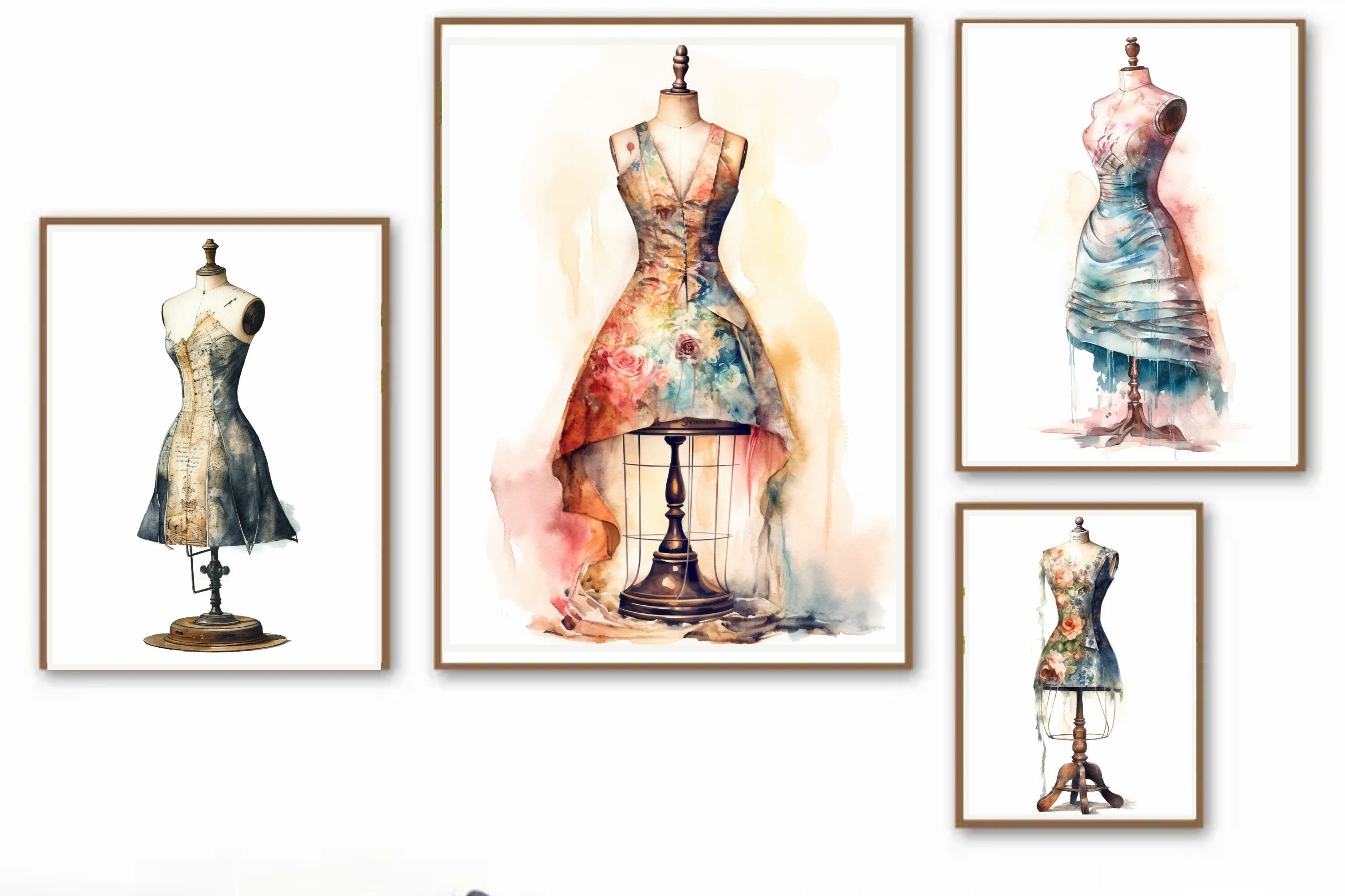Vintage Dress Forms Sewing Room Poster Set of 6 Printable Wall - Etsy