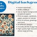 Folk Art Scandi Digital Papers, Backgrounds, Digital Scrapbook Paper ...